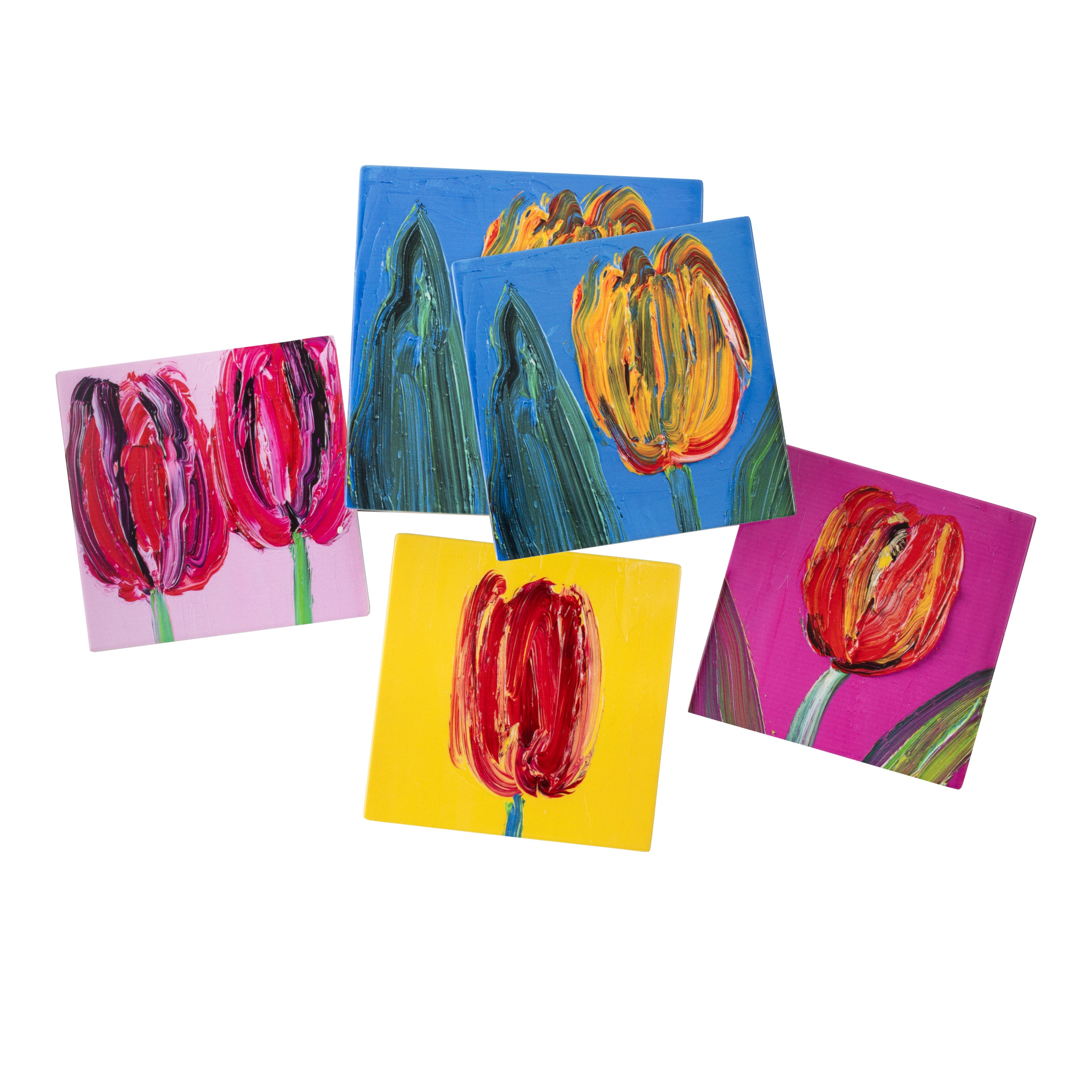 Tulip Quartet Coaster Box Set with 4 Coasters – Hunt Slonem